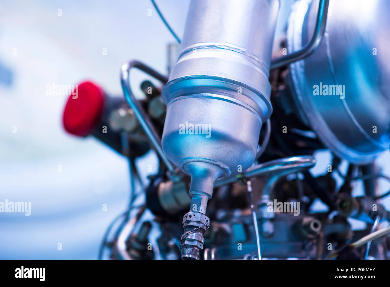 Detail of space rocket engine. Part of the rocket, close-up. Science ...