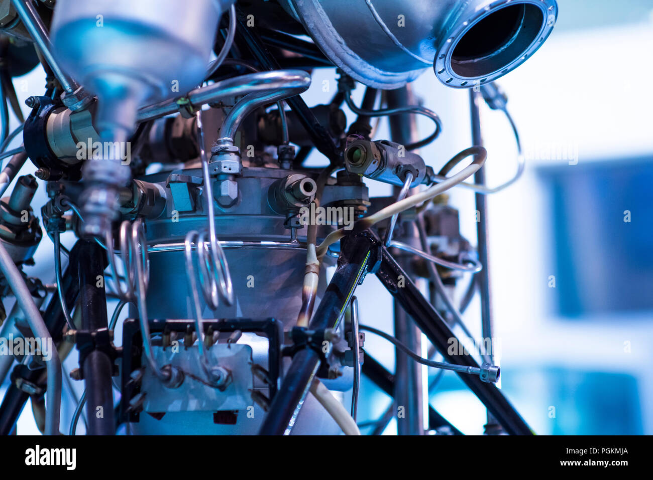 Detail of space rocket engine. Part of the rocket, close-up. Science ...