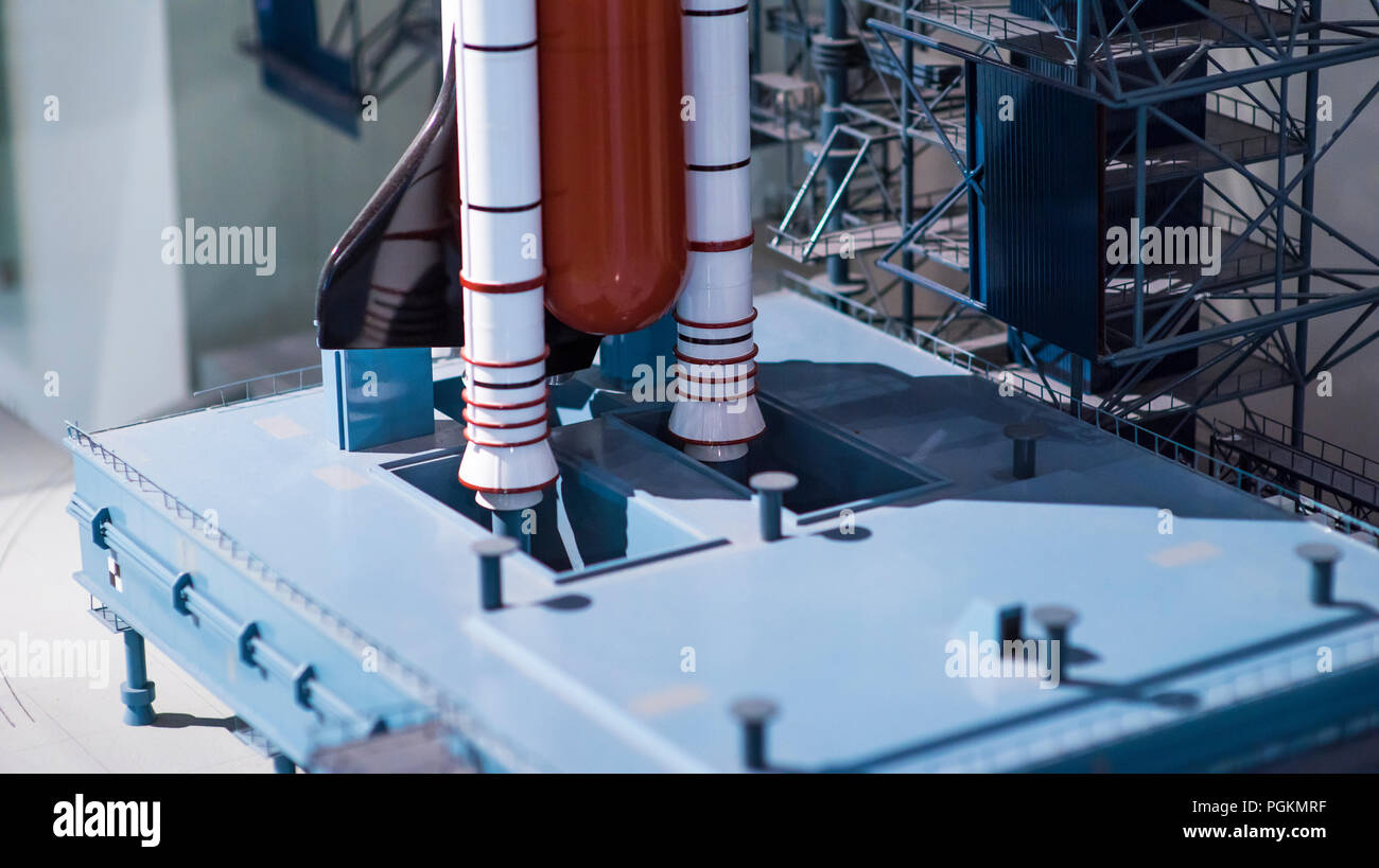 Space rocket attached to the building Stock Photo - Alamy