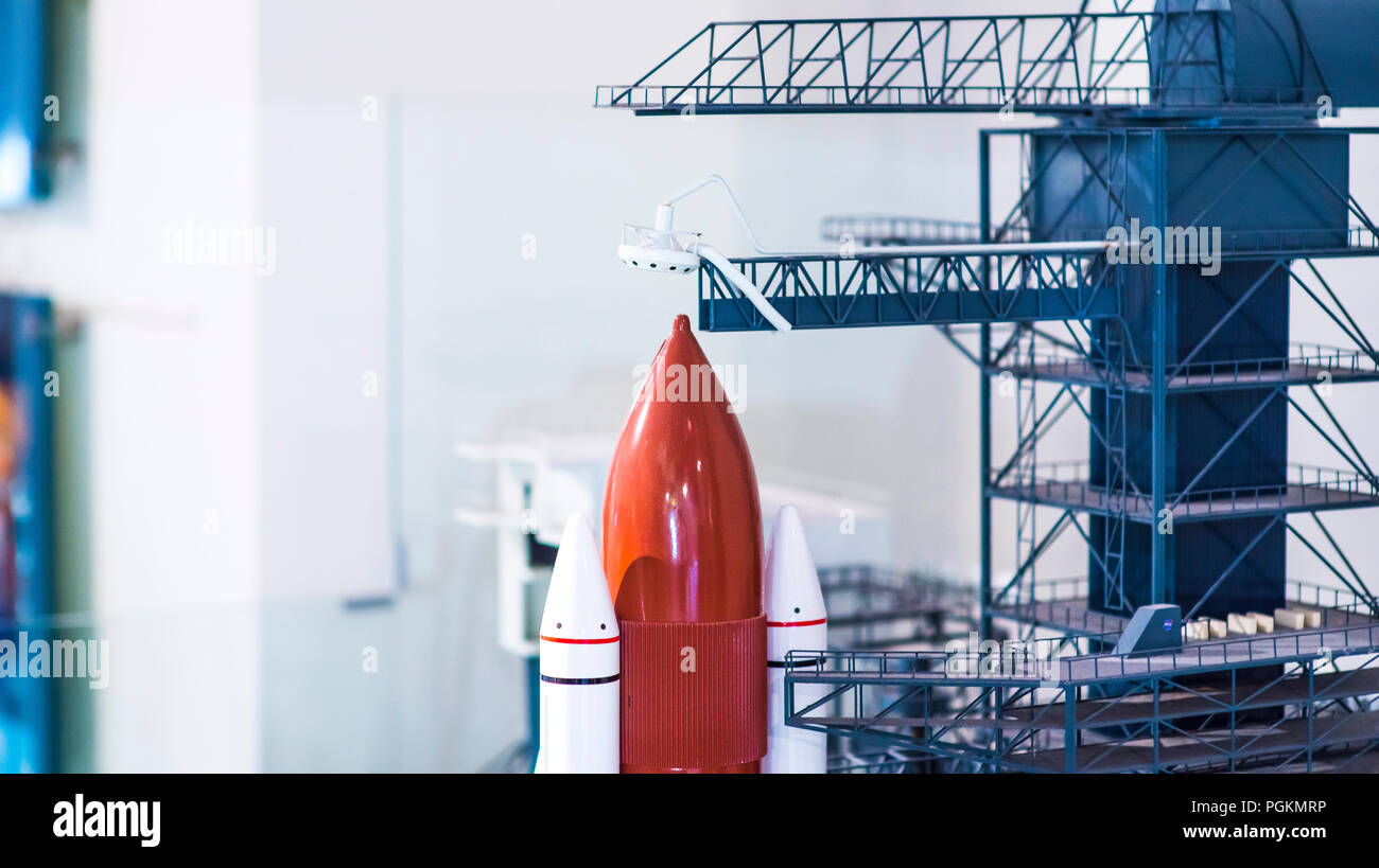 Space rocket attached to the building Stock Photo - Alamy