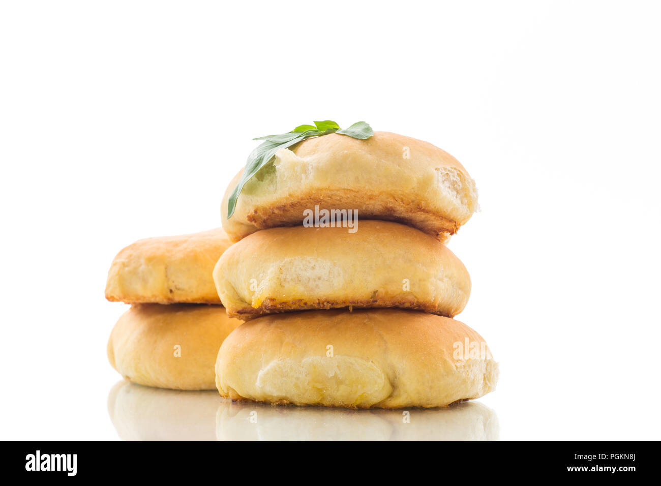 fresh homemade pasties with filling isolated on white background Stock ...