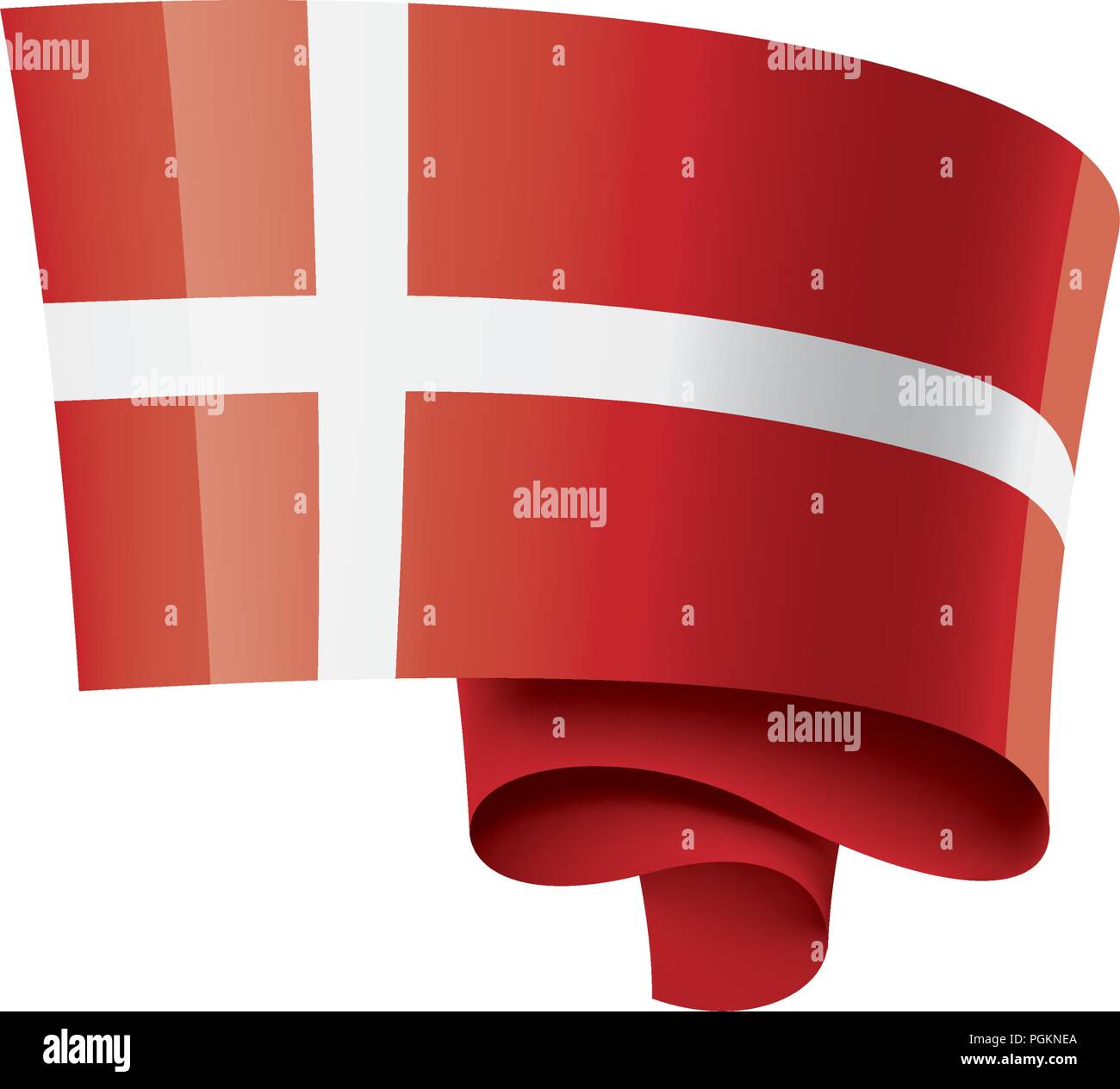 Denmark national realistic flag waving Stock Vector Images - Alamy
