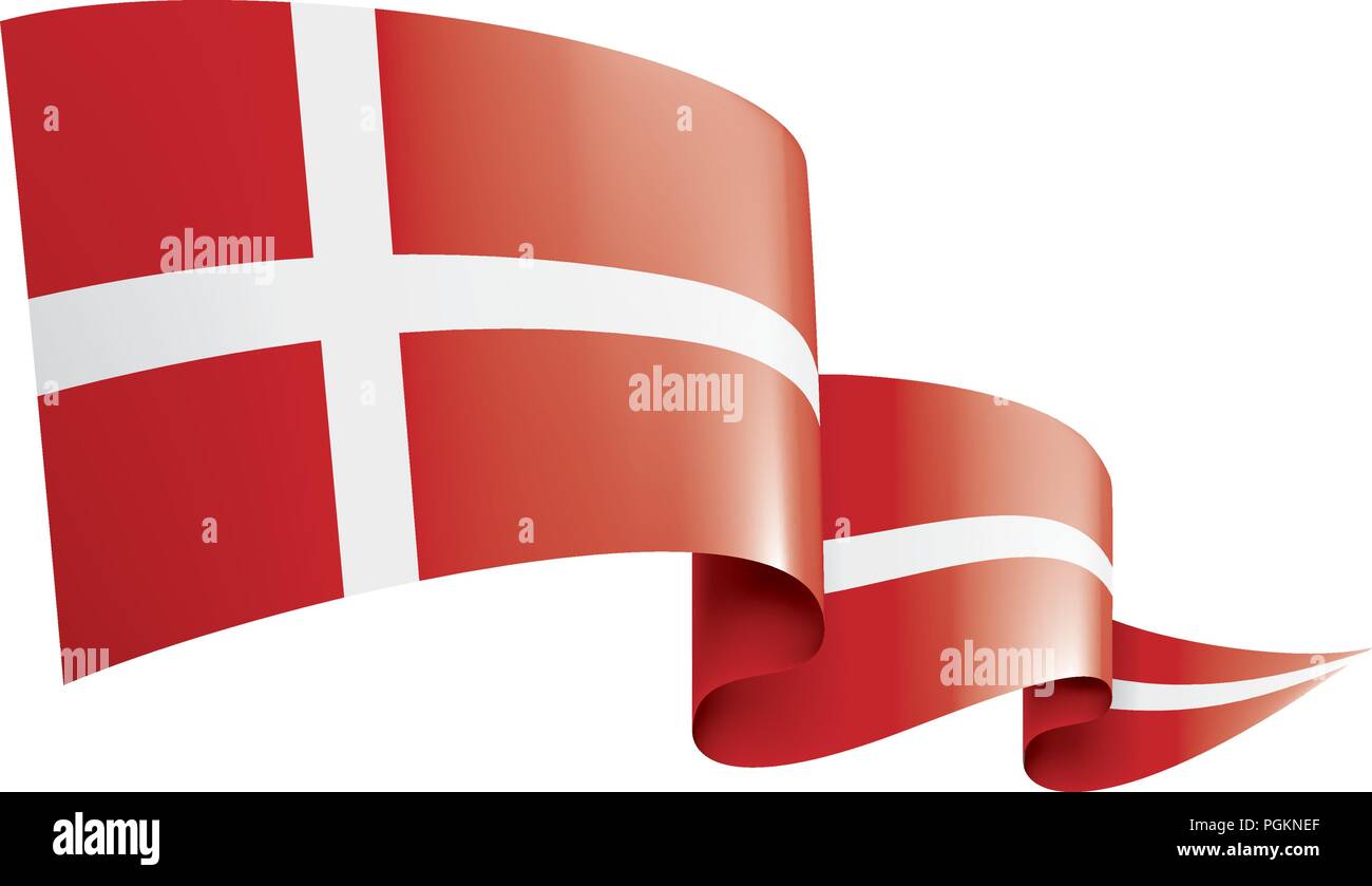 Denmark flag, vector illustration on a white background Stock Vector ...