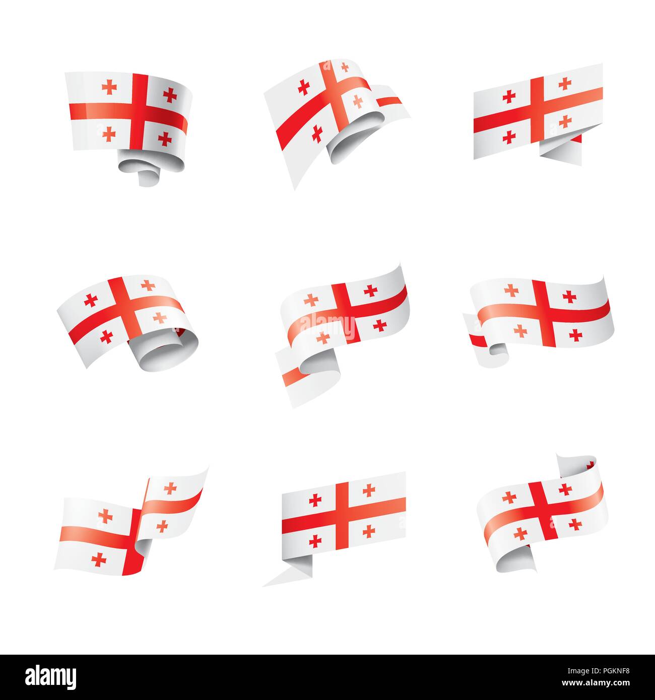 Georgia flag, vector illustration on a white background Stock Vector ...