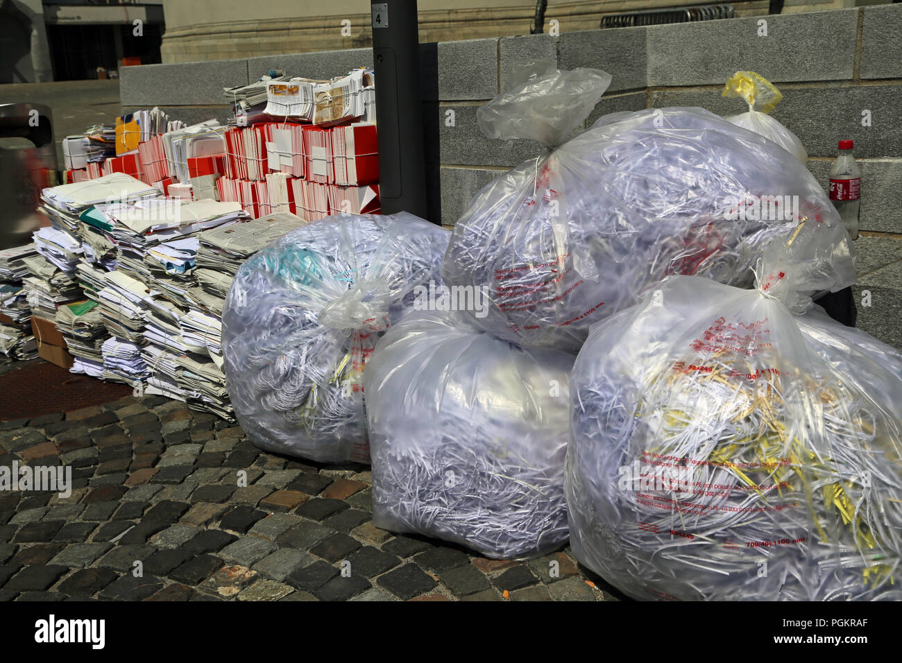 disposal of waste paper in switzerland Stock Photo - Alamy