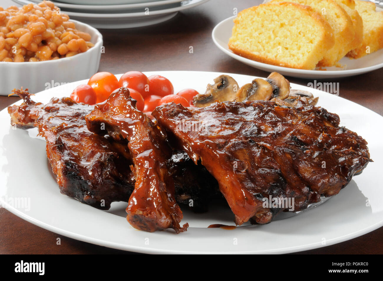A platter of barbecue baby back ribs Stock Photo - Alamy