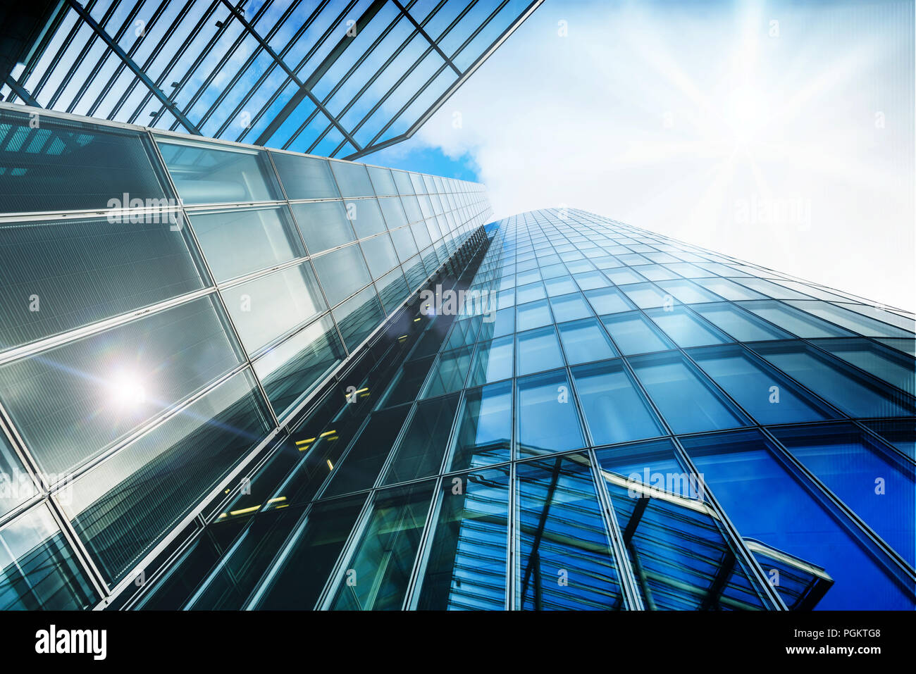 steel blue glass high rise building skyscrapers Stock Photo - Alamy