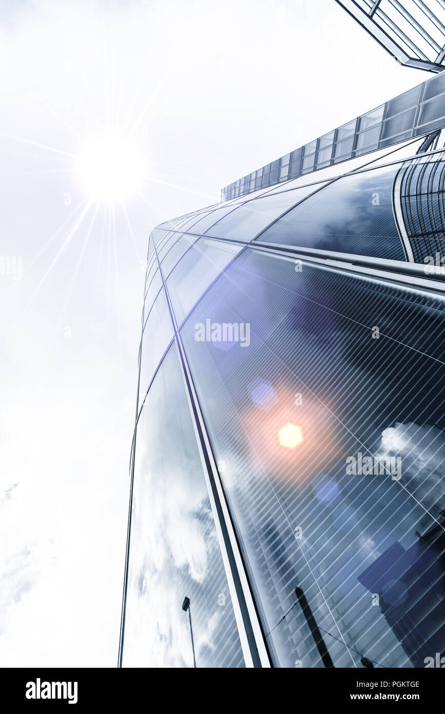 steel blue glass high rise building skyscrapers Stock Photo - Alamy