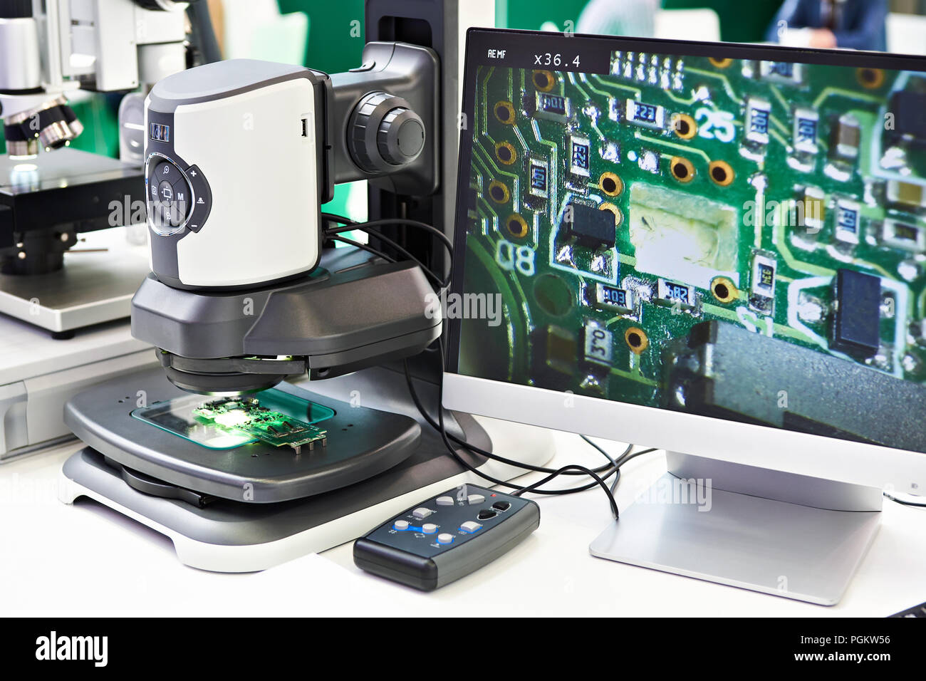 Digital microscope and monitor in the laboratory Stock Photo - Alamy