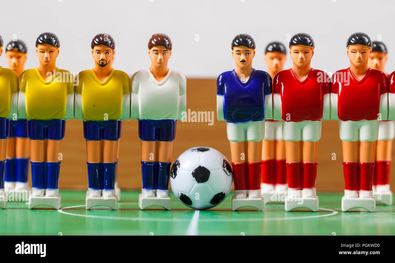 football players foosball Stock Photo - Alamy