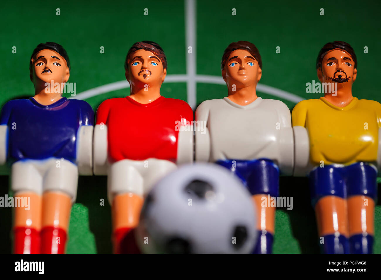 football players foosball Stock Photo - Alamy
