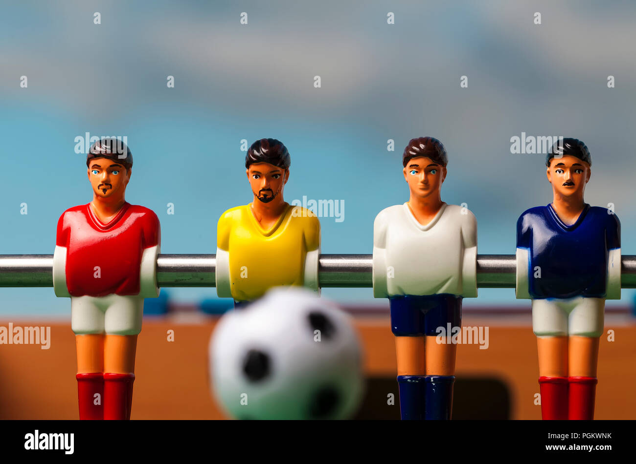 foosball table soccer football players Stock Photo - Alamy