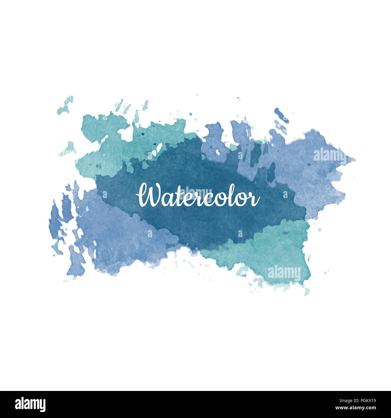 Blue and green watercolor abstract Cut Out Stock Images & Pictures - Alamy