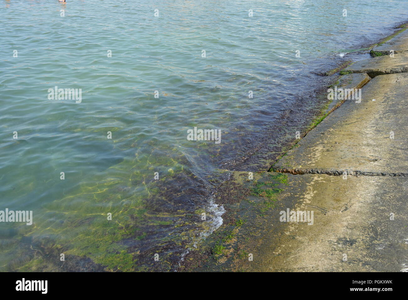 Deep blue with a transparent bottom, beautiful surface of the black sea ...
