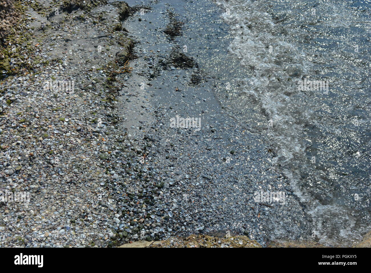 Deep blue with a transparent bottom, beautiful surface of the black sea ...