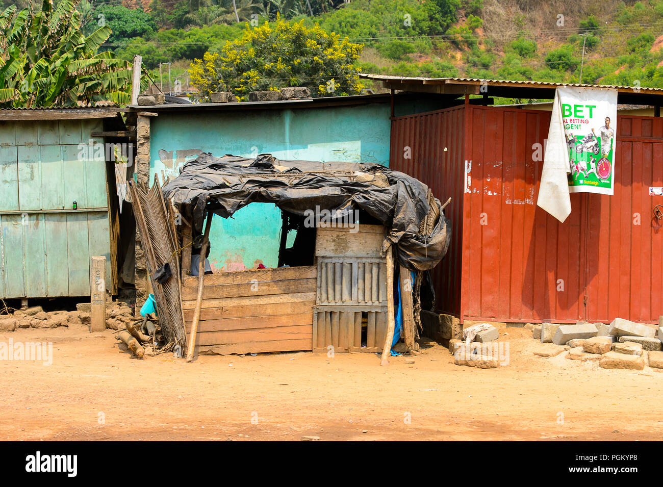 CENTRAL REGION, GHANA - Jan 17, 2017: Unidentified Ghanaian man in the ...