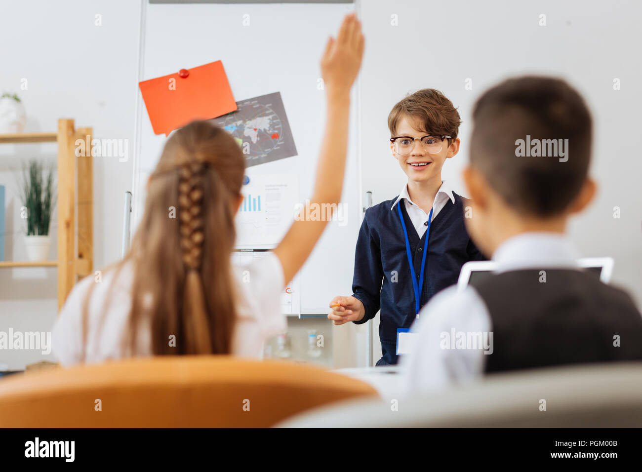 Boy teacher school asking hi-res stock photography and images - Alamy