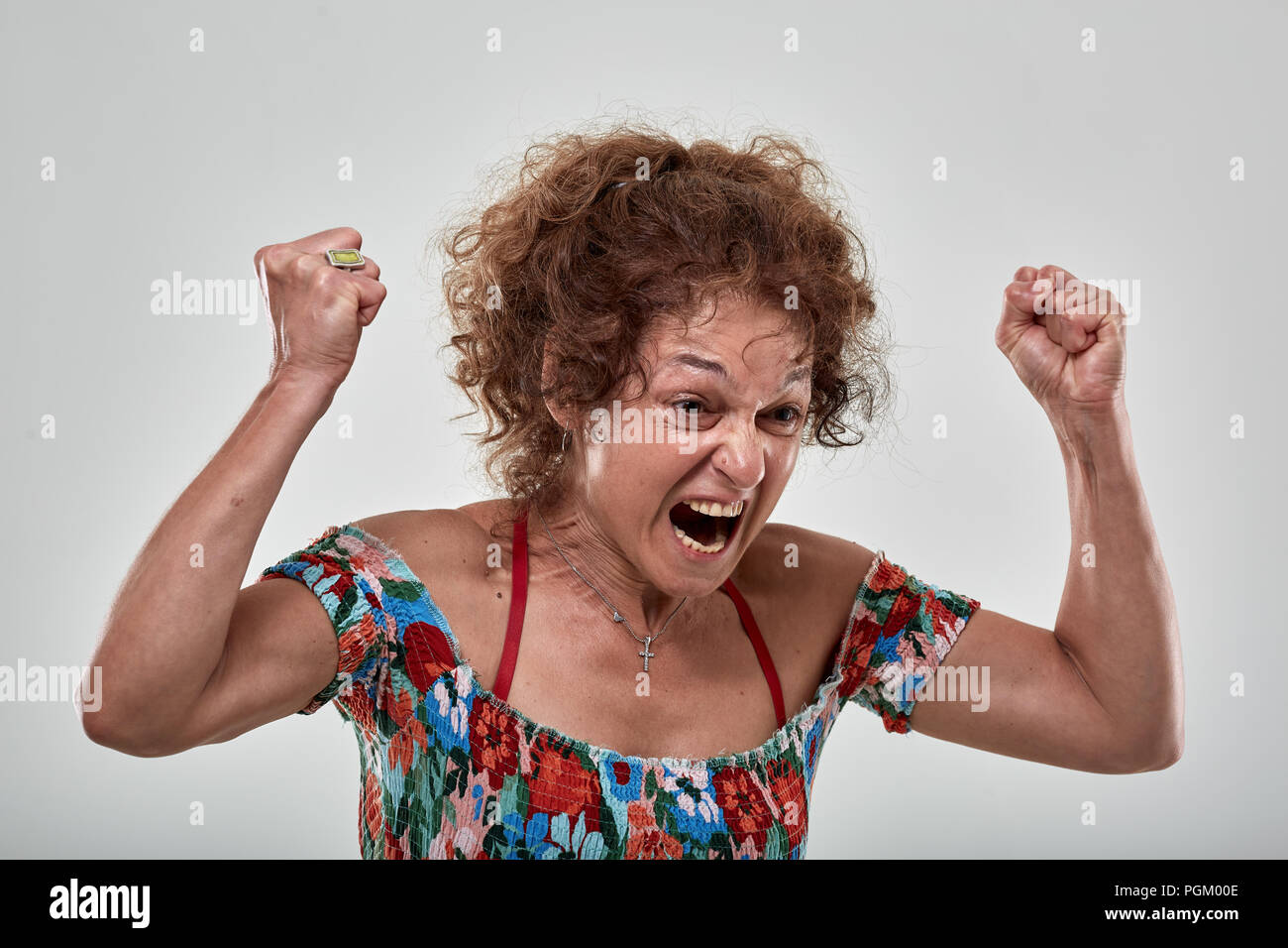 Portrait of a very angry mature woman Stock Photo - Alamy