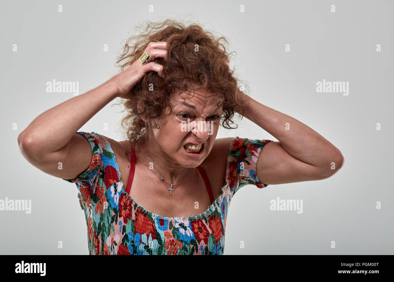 Mature woman hysterical High Resolution Stock Photography and Images ...