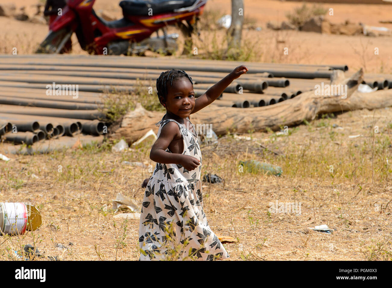PIRA, BENIN - JAN 12, 2017: Unidentified Beninese little girl in ...