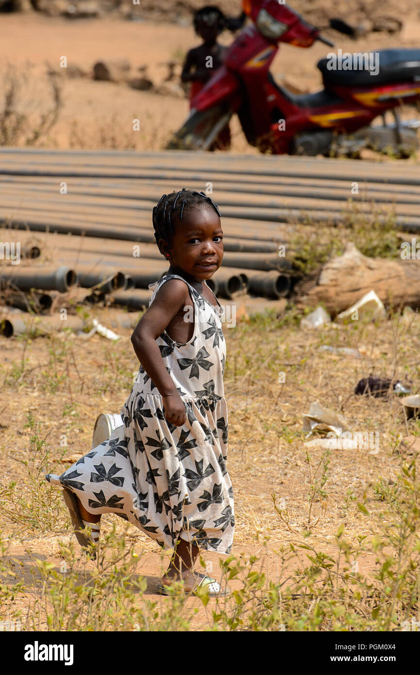 PIRA, BENIN - JAN 12, 2017: Unidentified Beninese little girl in ...