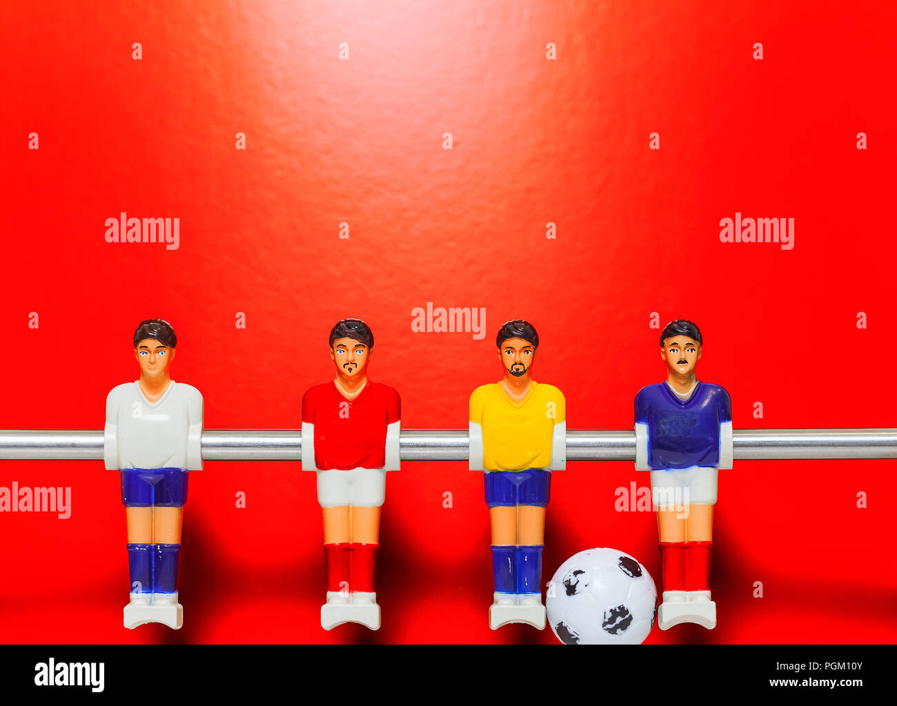 foosball table soccer football players sport teame Stock Photo - Alamy