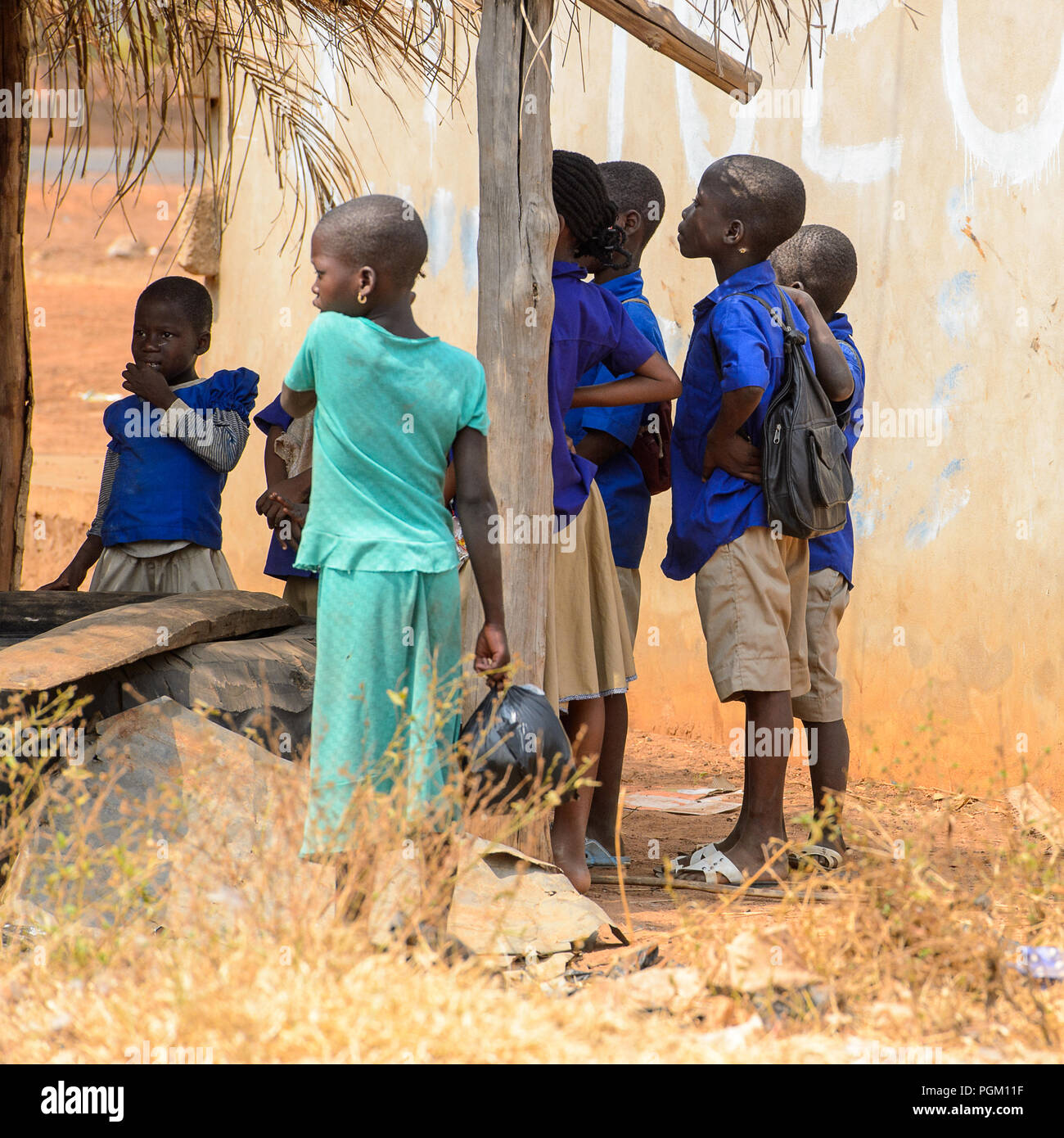 PIRA, BENIN - JAN 12, 2017: Unidentified Beninese children in school ...