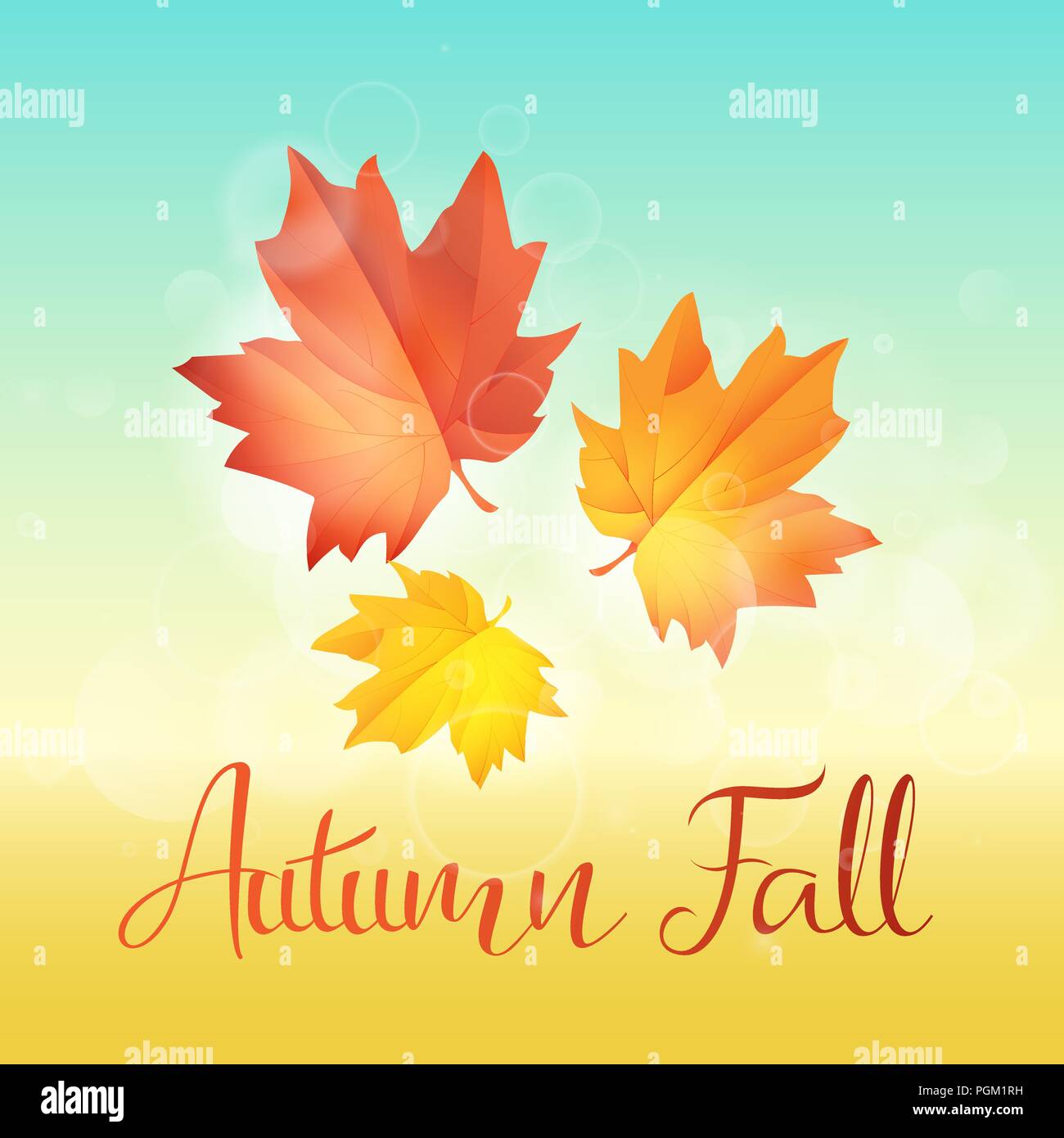Maple leaf falling in the autumn sky vector illustration Stock Vector ...
