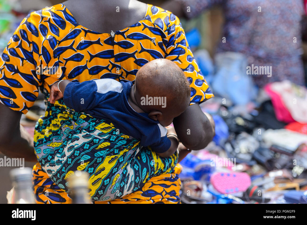 BOHICON, BENIN - JAN 12, 2017: Unidentified Beninese little baby is ...