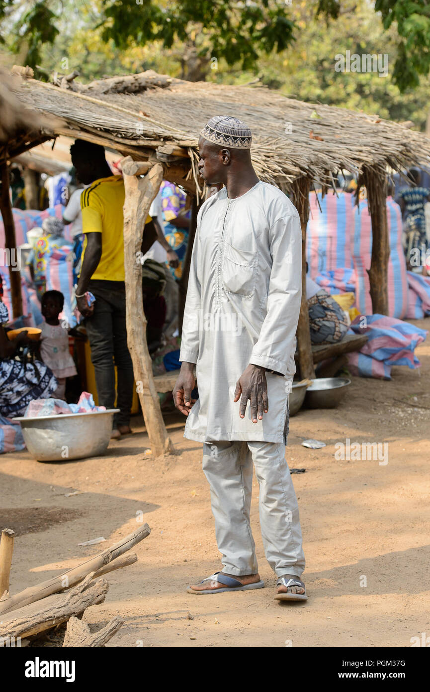 BOHICON, BENIN - JAN 12, 2017: Unidentified Beninese man in national ...