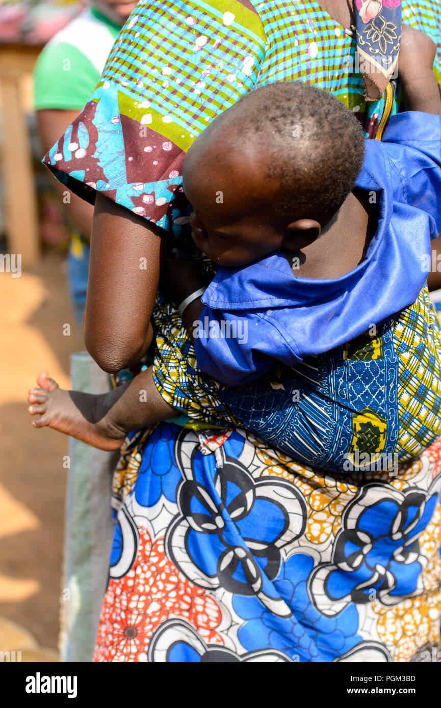 BOHICON, BENIN - JAN 12, 2017: Unidentified Beninese little baby boy is ...