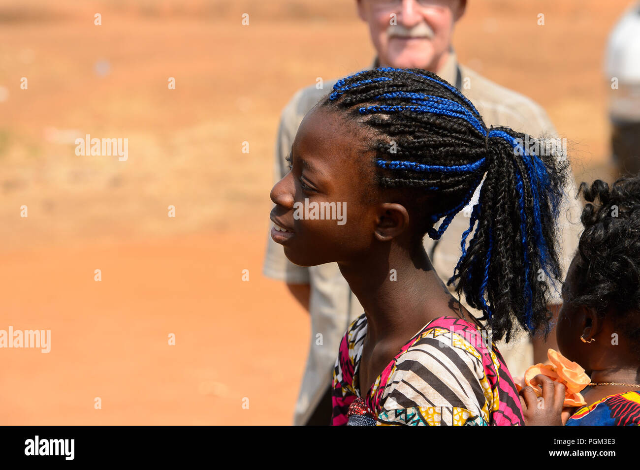 BOHICON, BENIN - JAN 12, 2017: Unidentified Beninese woman with braids ...