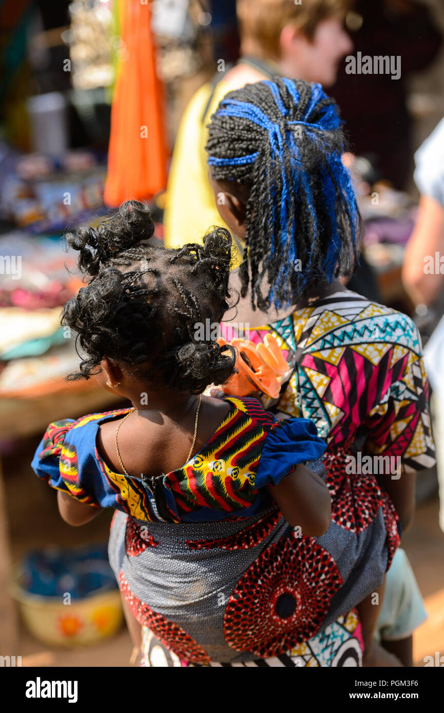 BOHICON, BENIN - JAN 12, 2017: Unidentified Beninese woman with braids ...