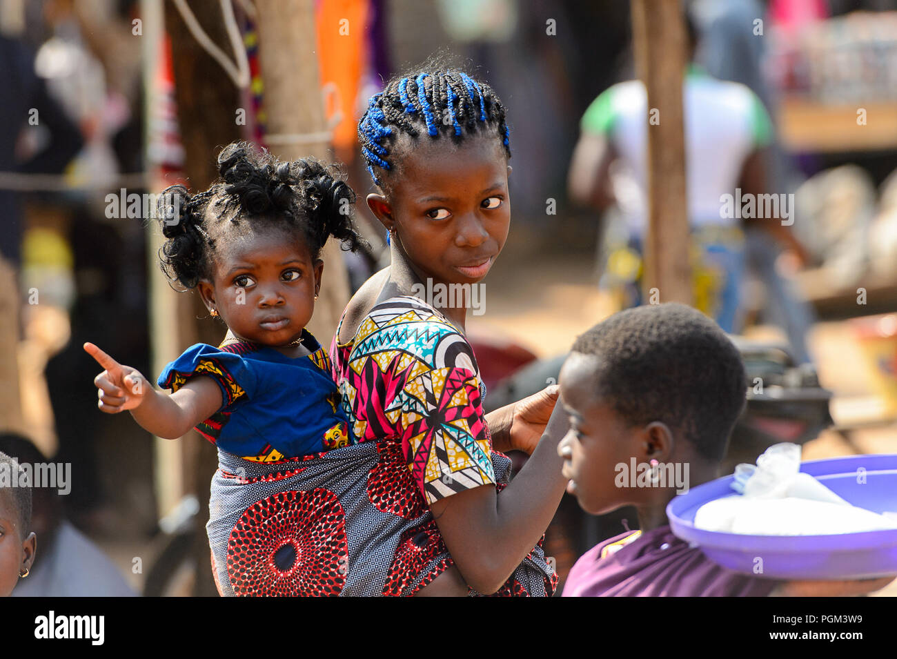 BOHICON, BENIN - JAN 12, 2017: Unidentified Beninese woman with braids ...