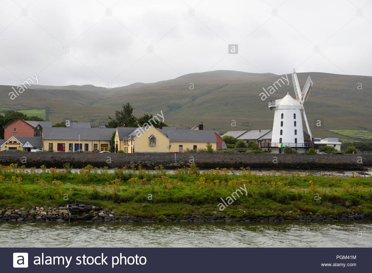 A view of Blennerville and the surrounding landscape in County Kerry ...