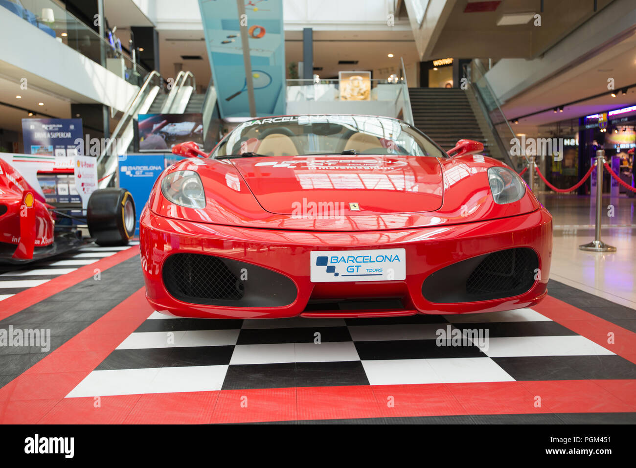 Ferrari car on display at Barceloneta Stock Photo - Alamy