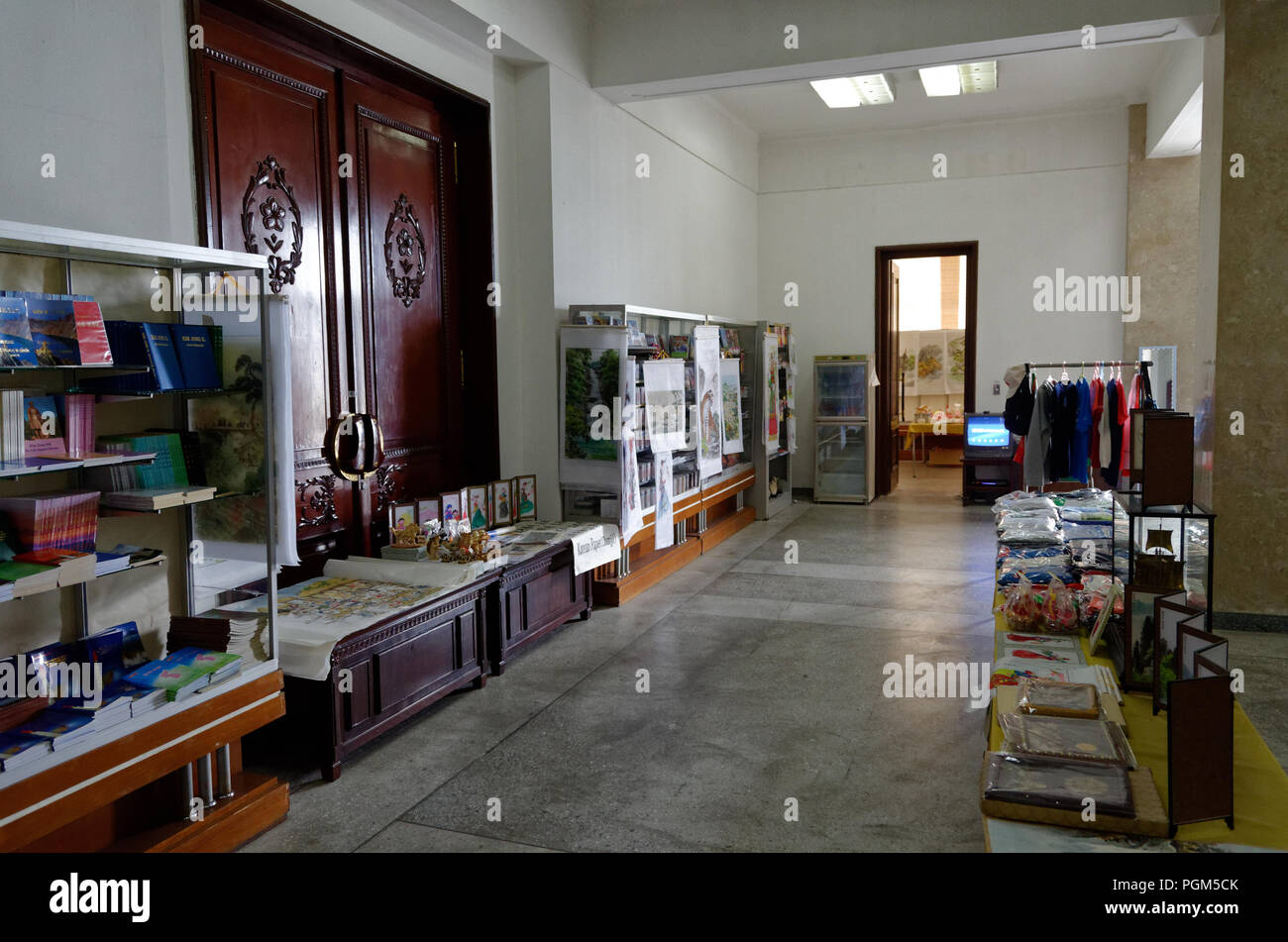 Souvenir shop at the Grand People's Study Hall, Pyongyang, North Korea ...