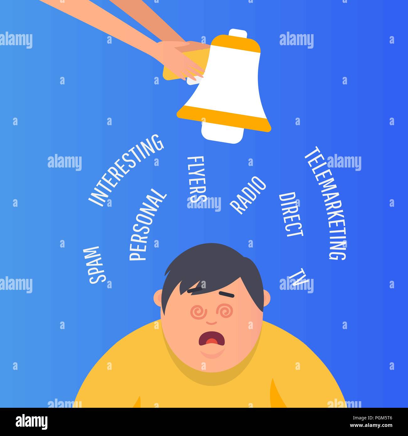 Outbound marketing. Megaphone label. Banner for business, marketing and ...