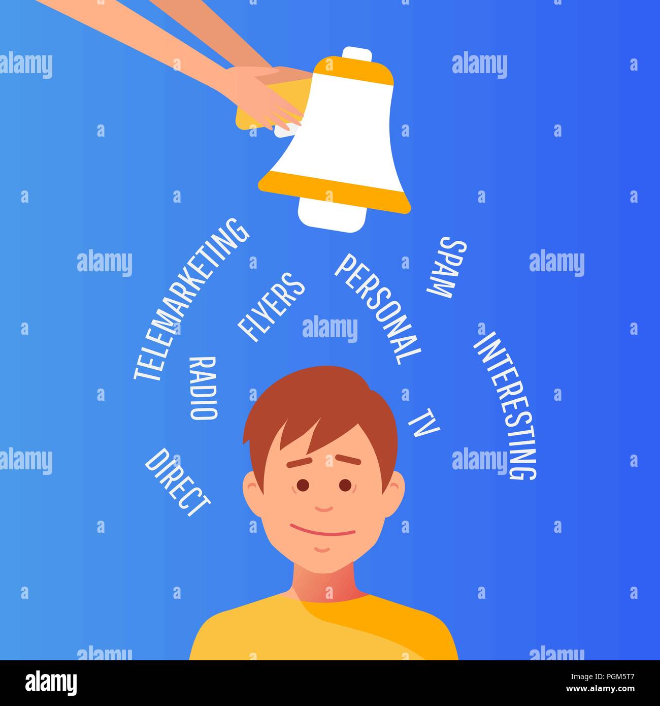 Outbound marketing. Megaphone label. Banner for business, marketing and ...