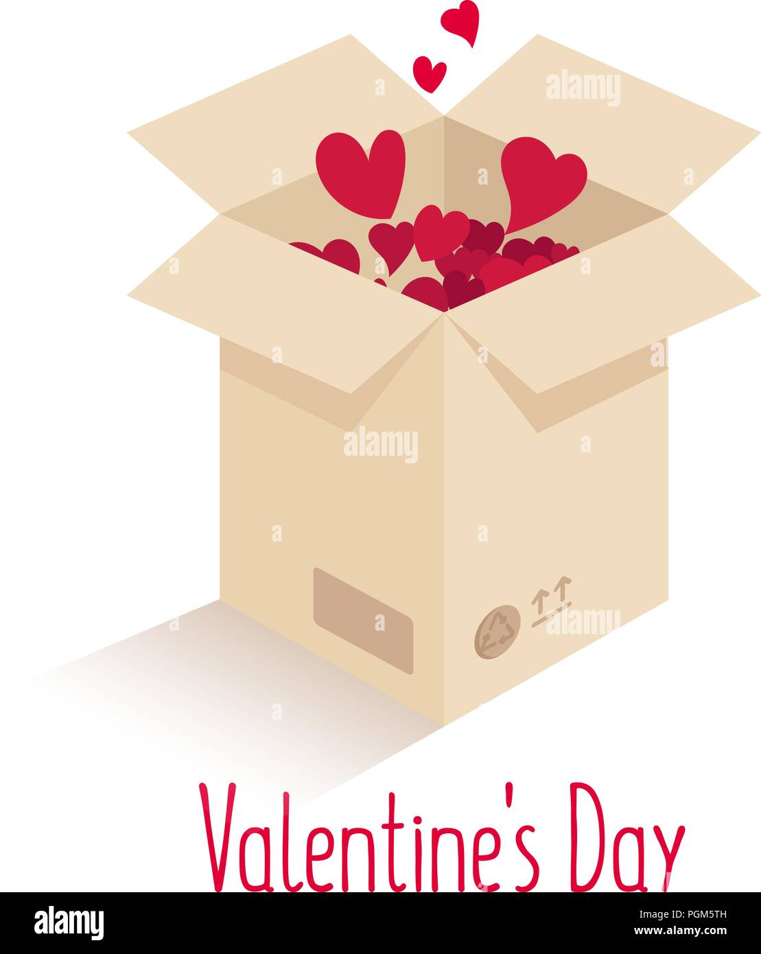 Box with love. Vector love box. Surprise box. Isometric box Stock ...
