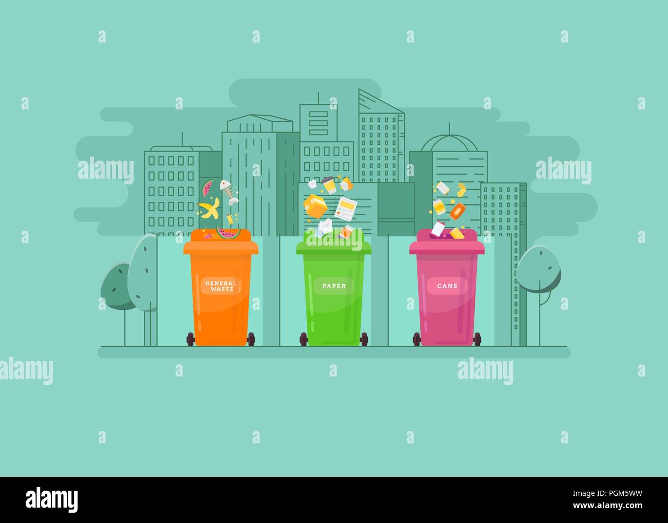 Concept of garbage sorting and garbage recycling Stock Vector Image & Art - Alamy