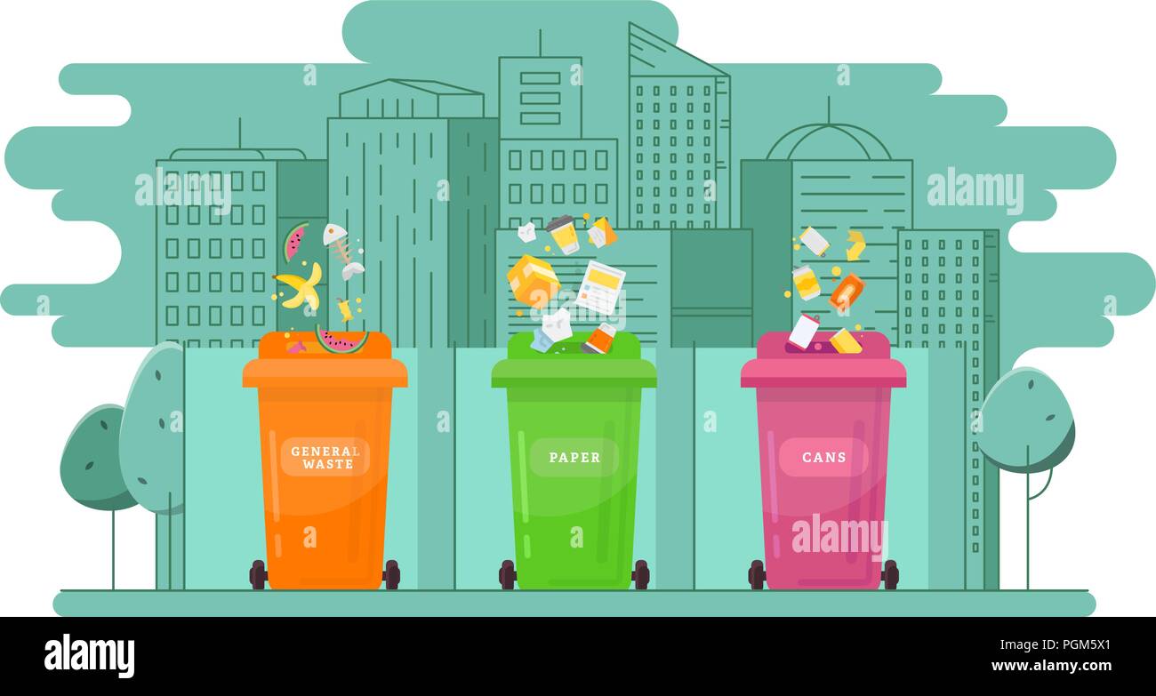 Concept of garbage sorting and garbage recycling Stock Vector Image ...
