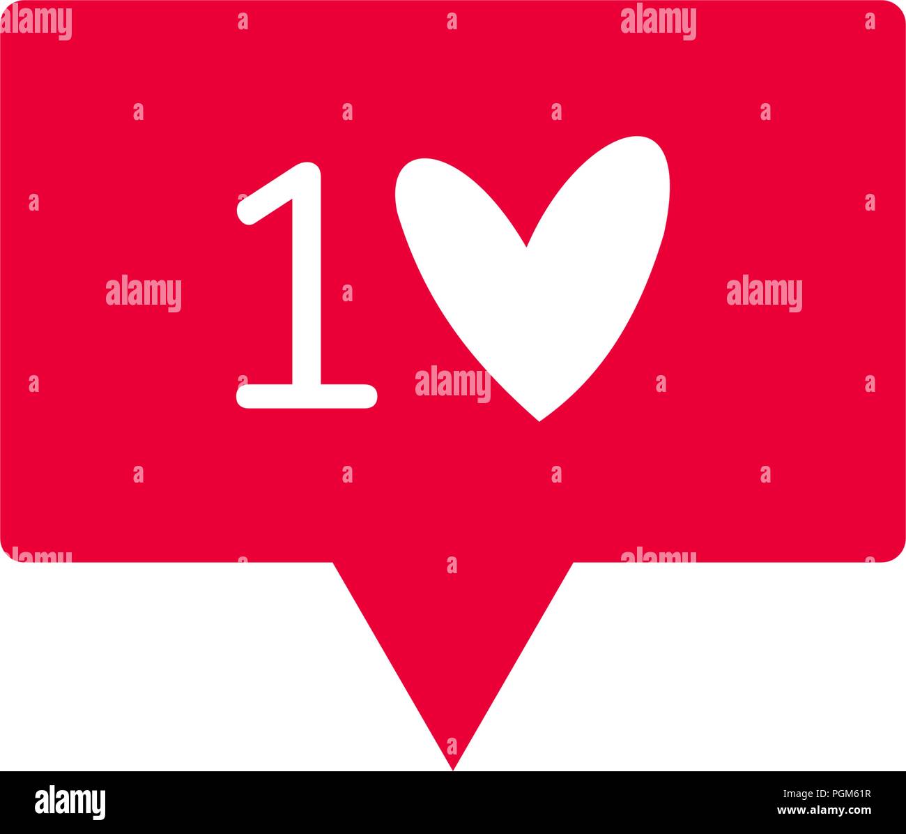 Follower. Icon like. Social media 1 like, button, ui, app. Vector ...