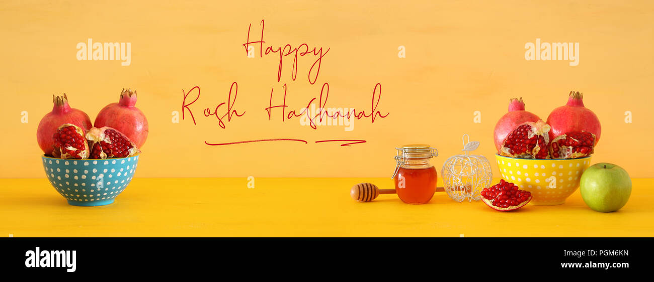 Rosh hashanah (jewish New Year holiday) concept. Traditional symbols Stock Photo - Alamy