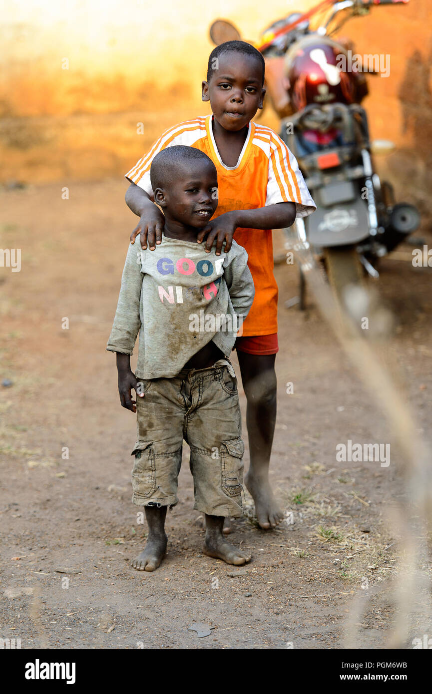 MASSIF KABYE, TOGO - JAN 13, 2017: Unidentified Togolese little ...