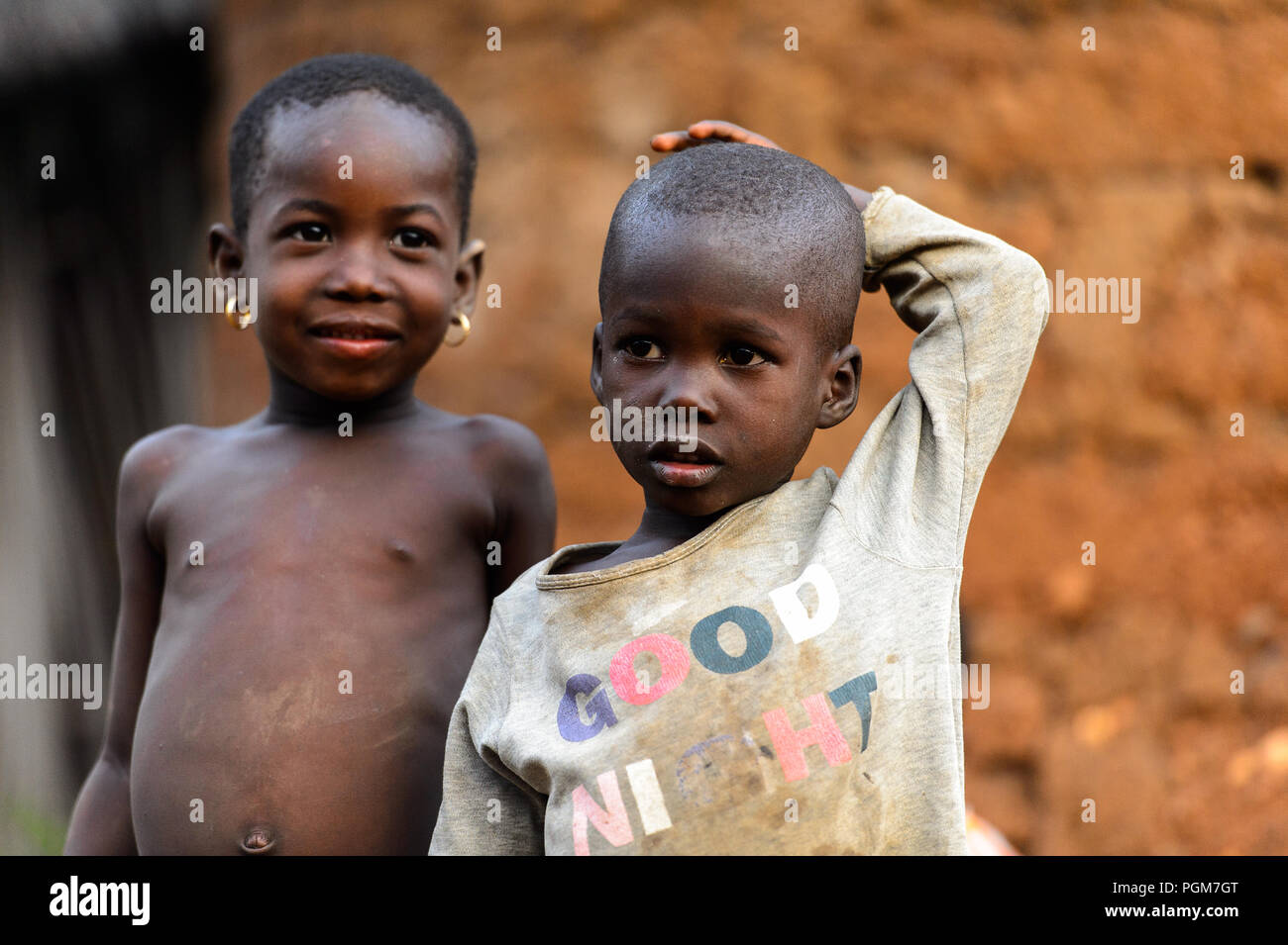 MASSIF KABYE, TOGO - JAN 13, 2017: Unidentified Togolese little ...