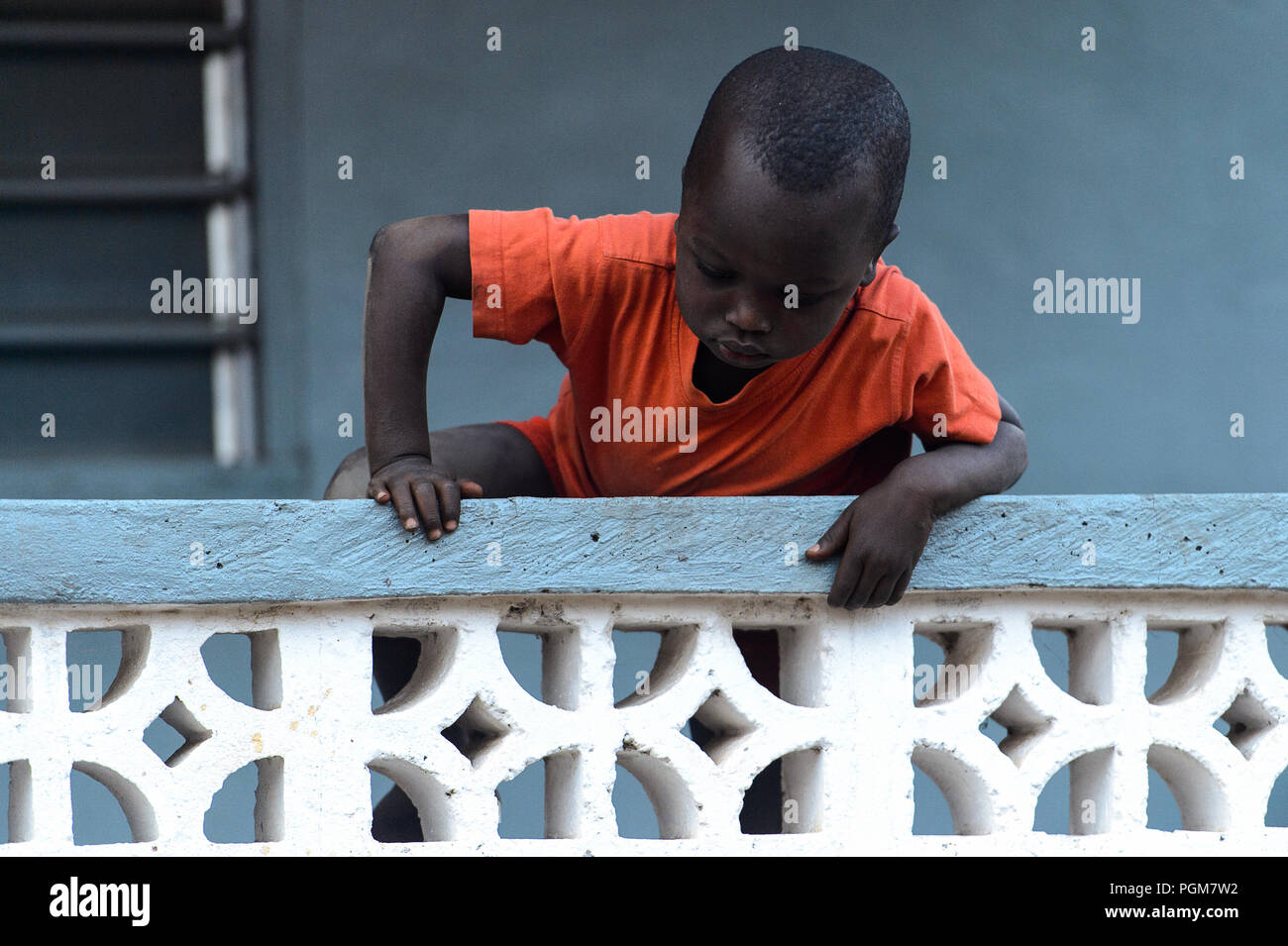MASSIF KABYE, TOGO - JAN 13, 2017: Unidentified Togolese little boy in ...