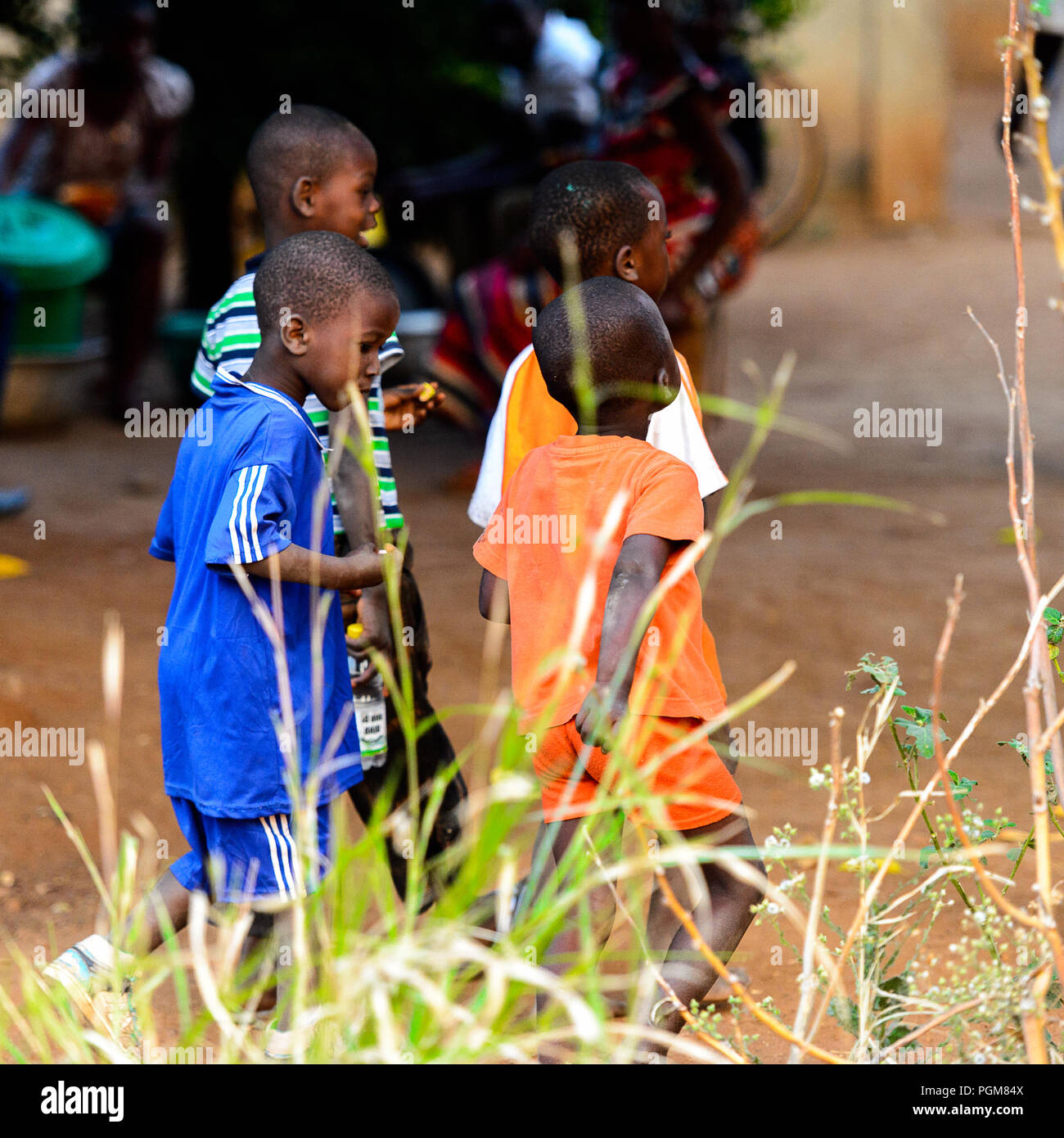 MASSIF KABYE, TOGO - JAN 13, 2017: Unidentified Togolese little ...