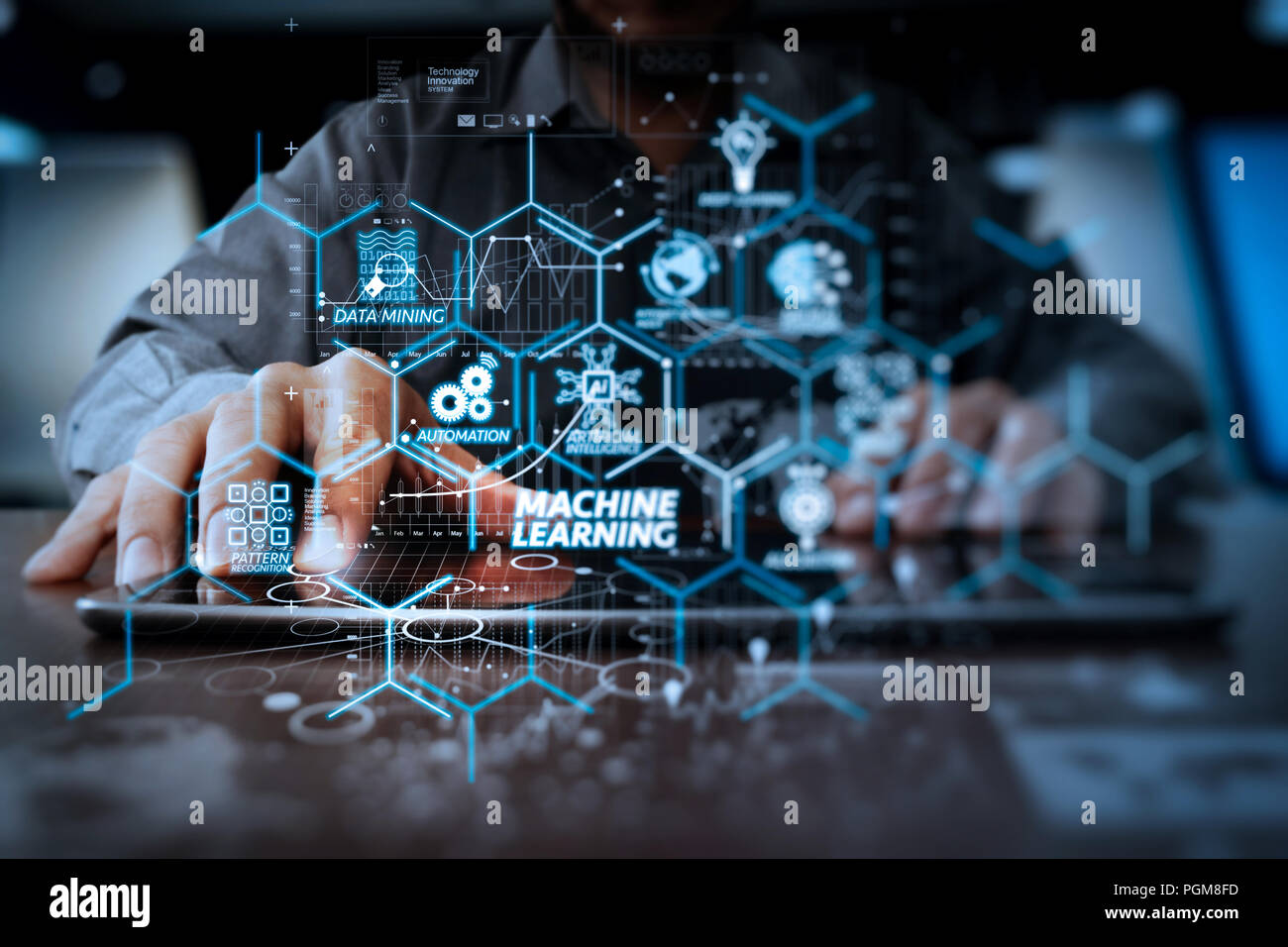 Machine Learning Technology Diagram With Artificial Intelligence Aineural Networkautomation