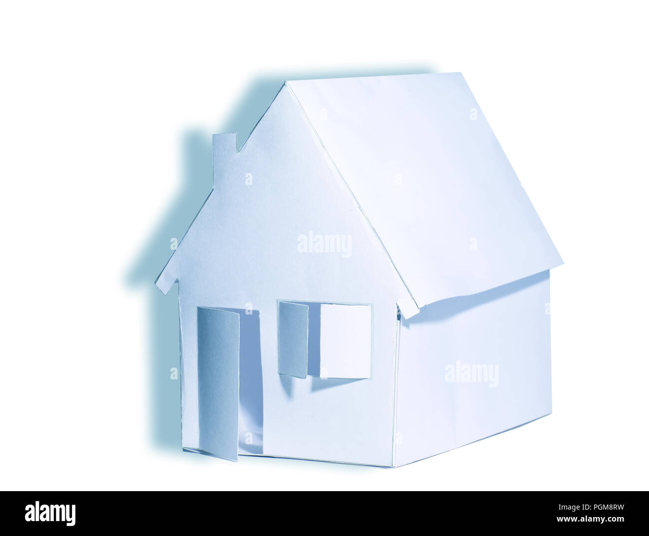 Paper house on white background Stock Photo - Alamy